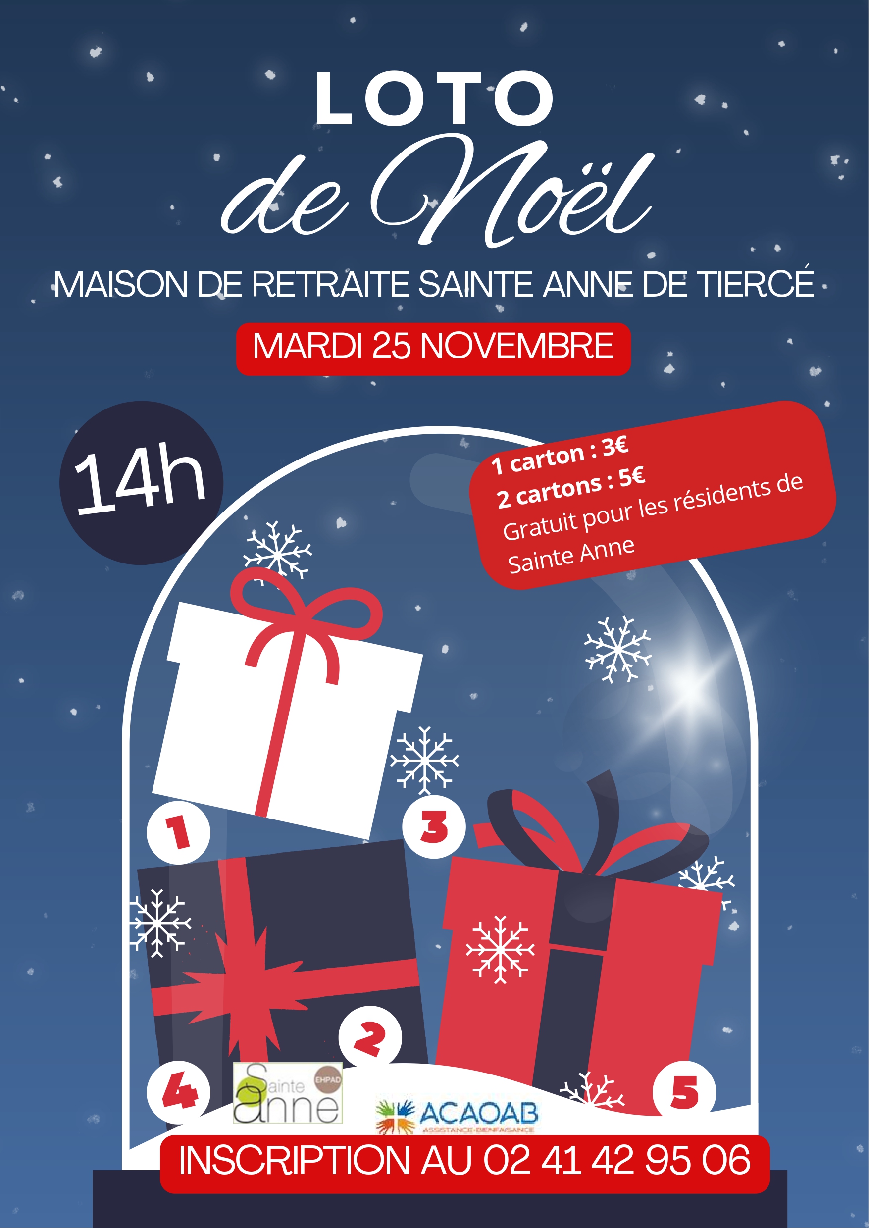 Loto de Noël à la maison de retraite Sainte Anne, TIERCE | Anjou Tourisme